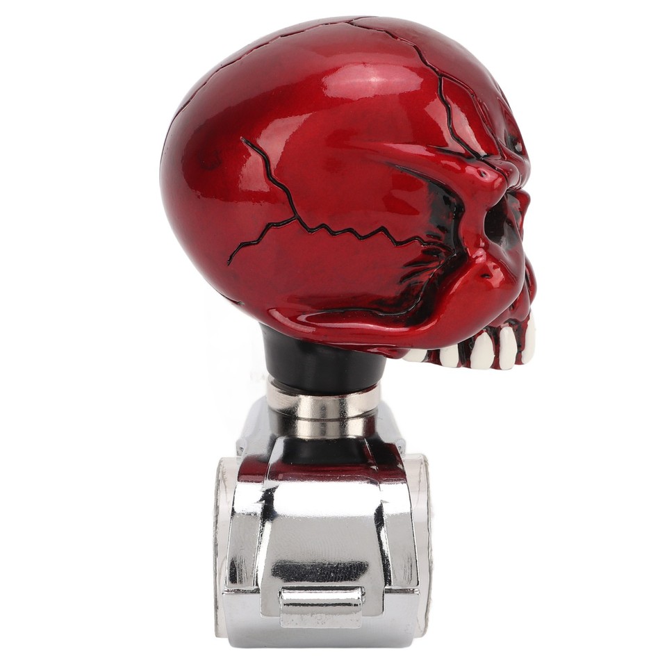 ⁺Red Steering Wheel Spinner Knob Skull Shape Power Handle For Cars ...