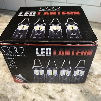 Gold Armour 4 Pack Portable LED Camping Lantern Flashlight with ...