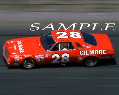 AJ FOYT 1976 #28 GILMORE RACING DAYTONA 500 CAR ON TRACK 8X10 GLOSSY ...
