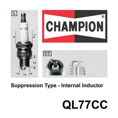2x New CHAMPION Performance Driven Quality Marine Spark Plug #QL77CC ...