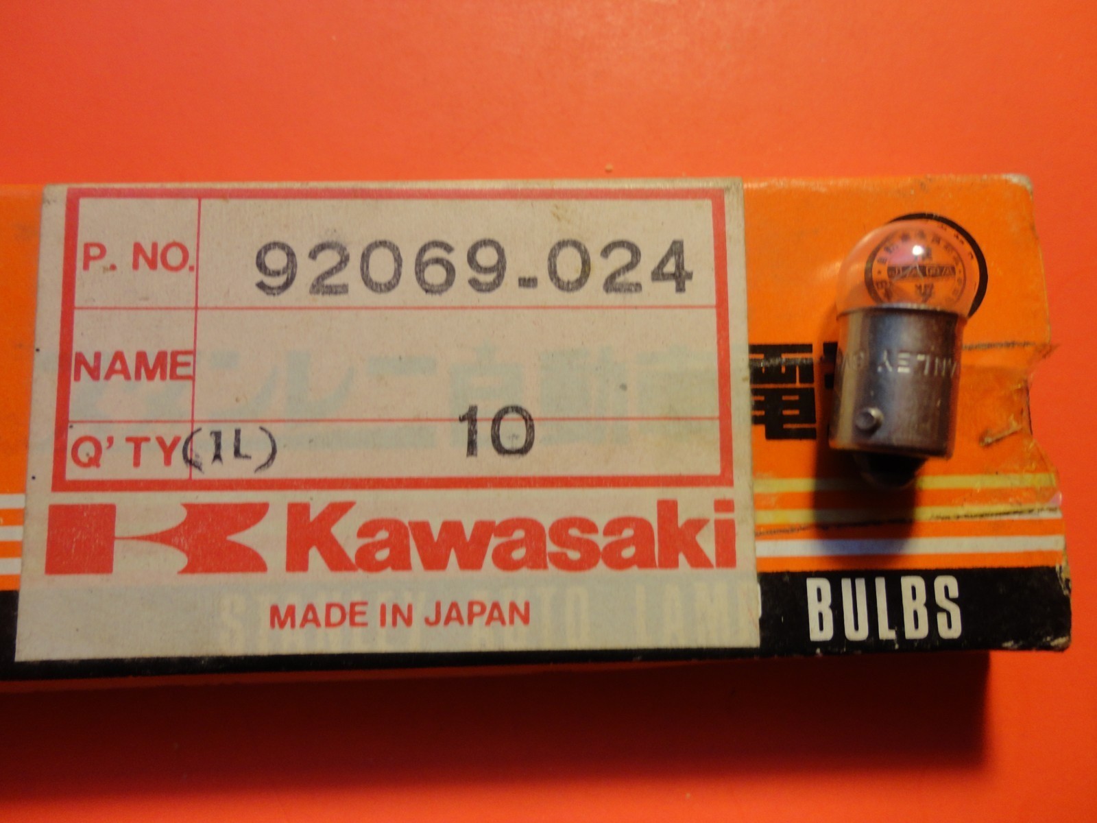 NOS NEW OEM ORIGINAL KAWASAKI F9 F5 F7 F11 F6 KL250 KE250 BULB 92069 ...