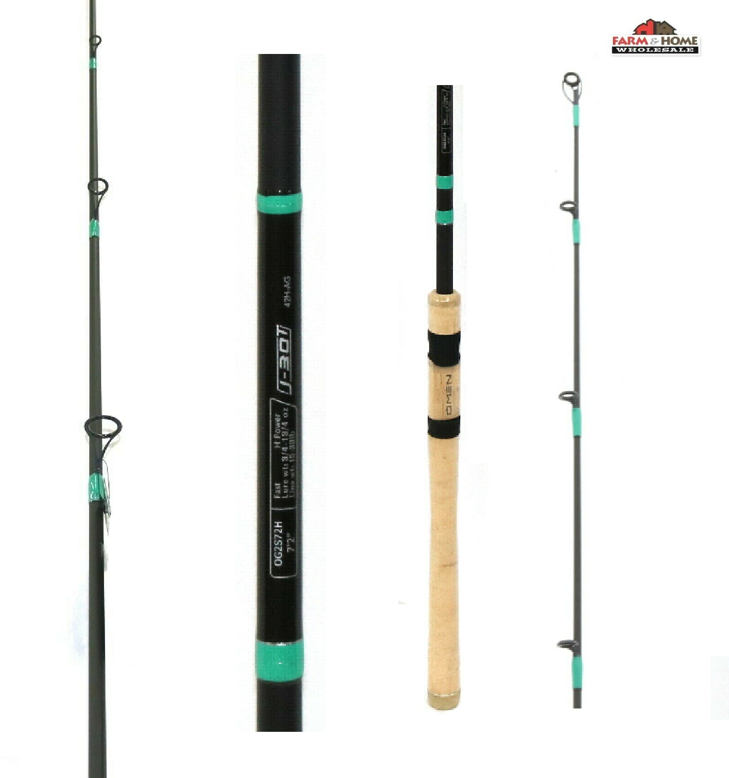 7'2" 13 Fishing Omen Green Heavy Fast Spinning Rod OG2S72H ~ NEW ...