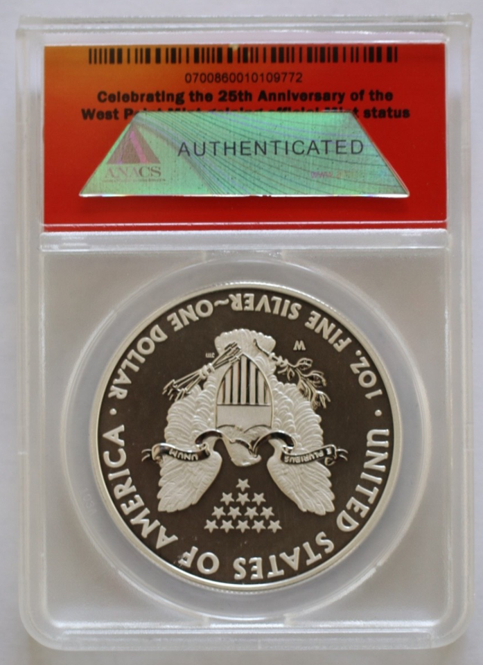 2013-W ANACS Enhanced Uncirculated EU70 Silver Eagle 1 Oz. .999 Fine ...