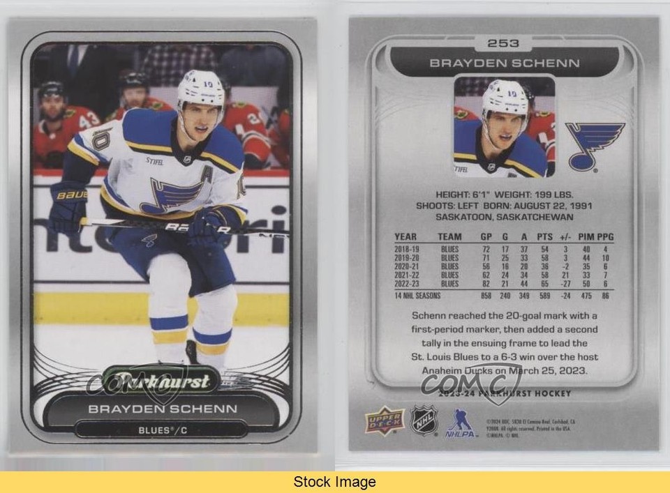 2023-24 Upper Deck Parkhurst Silver Foil Brayden Schenn #253 READ 11w7 ...