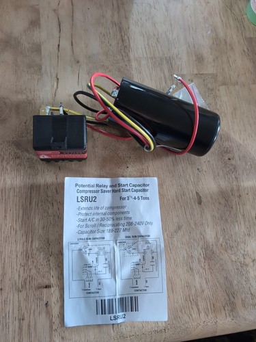 CSRU2 Compressor Saver Hard Start Kit for 3.5-4-5 Ton Systems SER-U2 ...