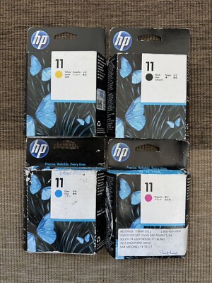 HP 11 Printhead Set C4810A C4811A C4812A C4813A Genuine 2011-2023 #14/ ...