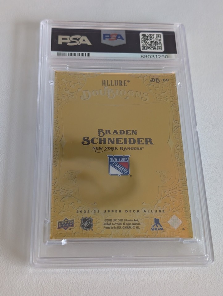 2022-23 UD Allure Doubloons #DB69 Braden Schneider PSA GEM MT 10 ...