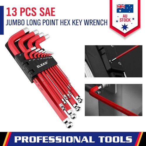 13-Piece Big Size Allen Key Set Metric Hex Key Wrench Heavy Duty SAE 5/ ...
