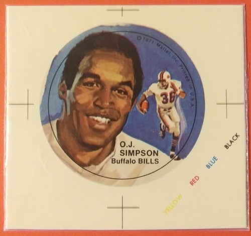 Mattel Instant Replay O.J. SIMPSON Record Disc Paper Proof - EXTREMELY ...