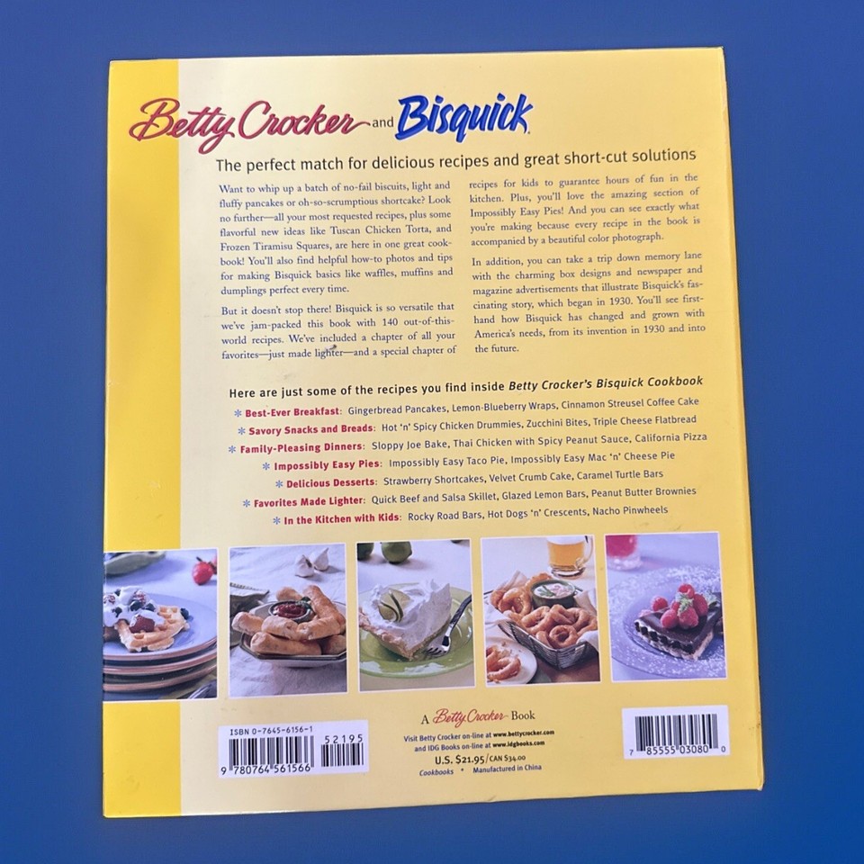 Betty Crocker's Bisquick Cookbook Recipes Spiral Hardcover Food Cook ...