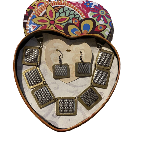 Brighton Earrings and Necklace Set/ Heart Shaped Tin | eBay