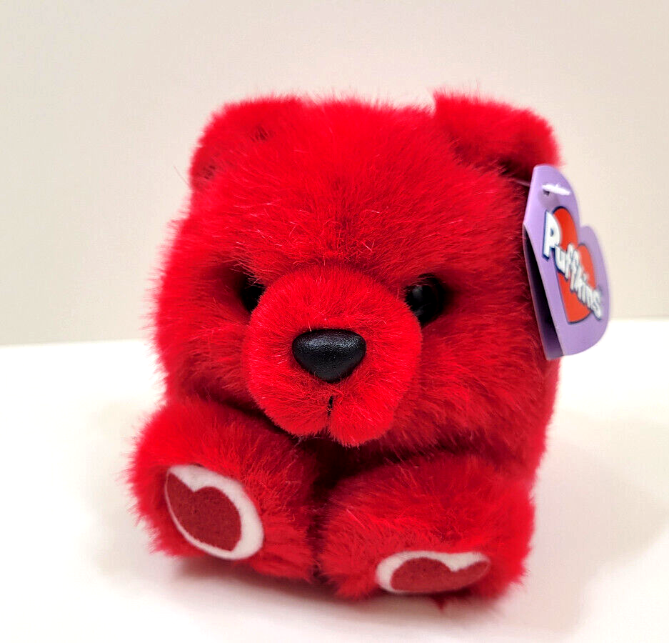 Puffkins Plush KISSES Red Bear Hearts Feet SWIBCO With Tags 1994 PVC ...