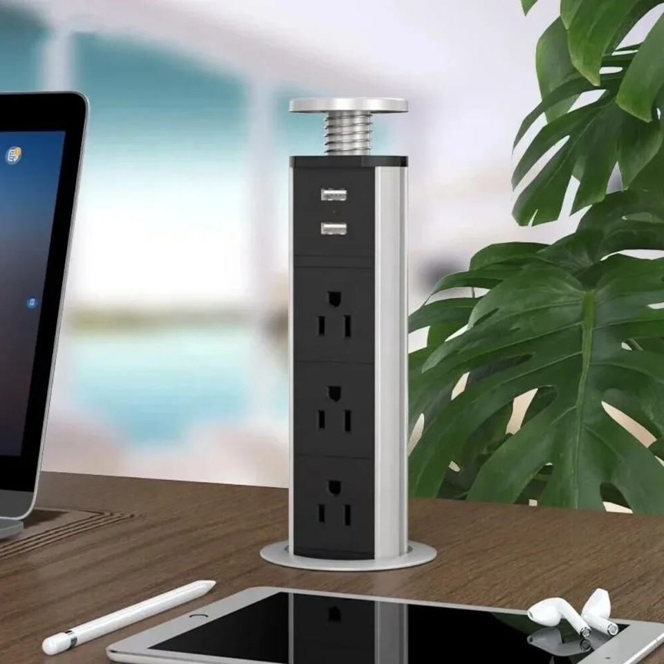 Melery Pull Pop Up Socket Plug USB 1Typ- C Ports Hidden Outlet For Desk ...
