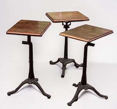 Antique Industrial Metal Factory Tables With Wooden Tops | eBay UK