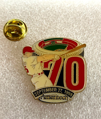 Mark McGwire 70 Home Runs Ameritech September 1998 Pin Lapel Cardinals ...