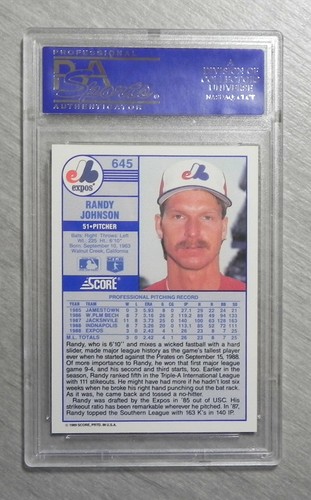 RANDY JOHNSON 1989 Score Rookie Card #645 _ PSA 9 MINT _ 81264897 | eBay