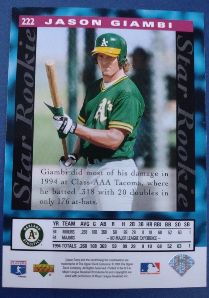 1995 Upper Deck Jason Giambi Baseball Cards #222 | eBay