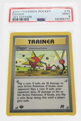 PSA 9 MINT 2000 Pokémon Team Rocket #75 Digger 1st Edition !!! | eBay