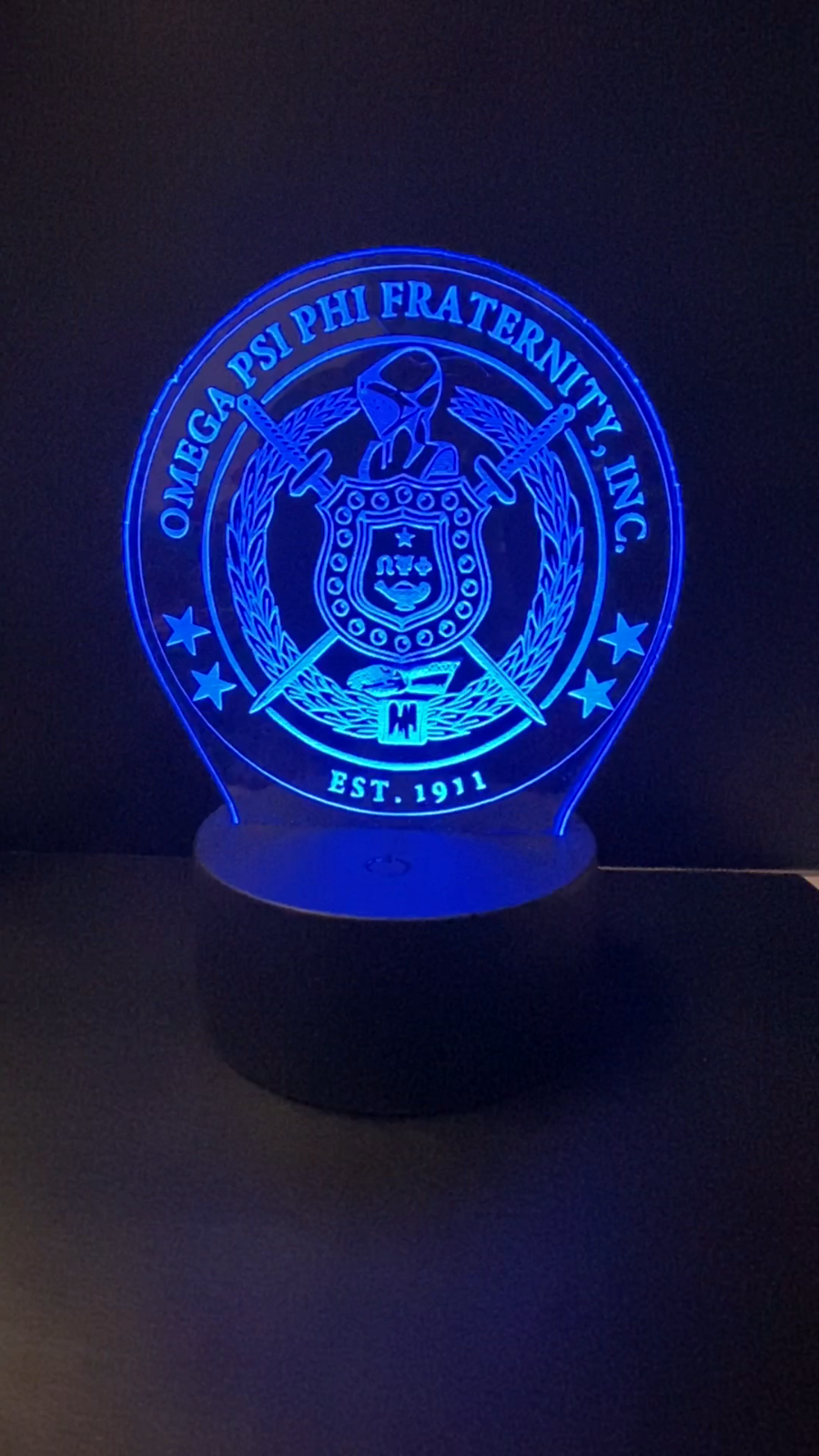 Omega Psi Phi Crest 3D Illusion Lamp Night Light 7 Color Change LED | eBay