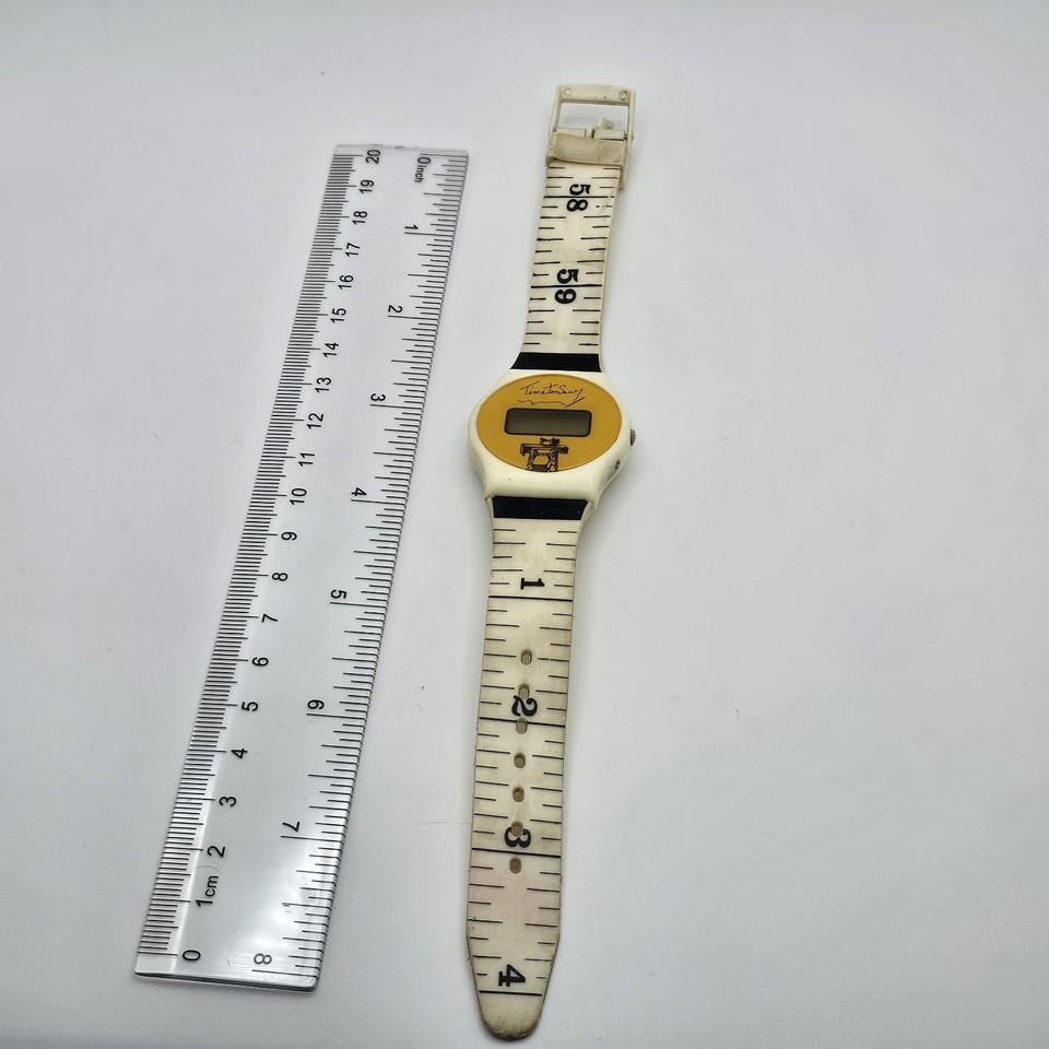 VINTAGE Ladies "TIME TO SEW" LCD Watch w/ Tape Measure Band | eBay
