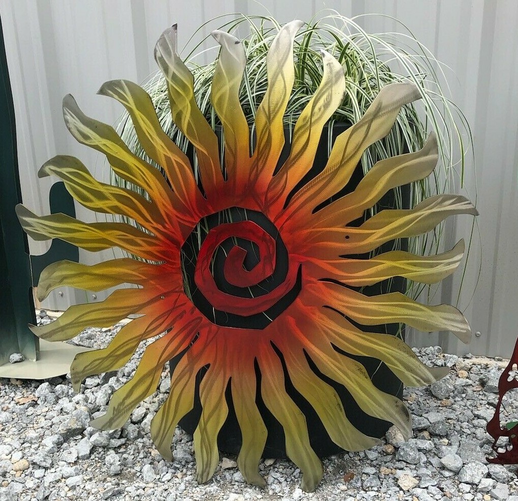 Metal 22" Sun Modern Funky Mid Century Art Deco Funky Home Decor ...
