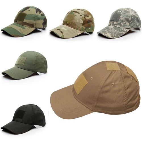 Mens Tactical Army Camo Baseball Skip Cap - Plain & Camouflage Military ...