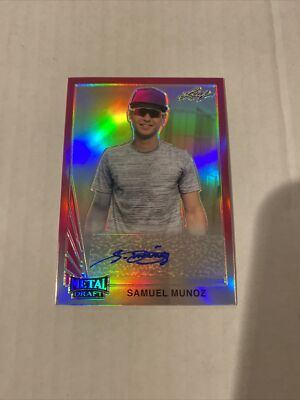 2021 LEAF METAL DRAFT SAMUEL MUNOZ RC AUTO #17/20 PINK AUTOGRAPH ...