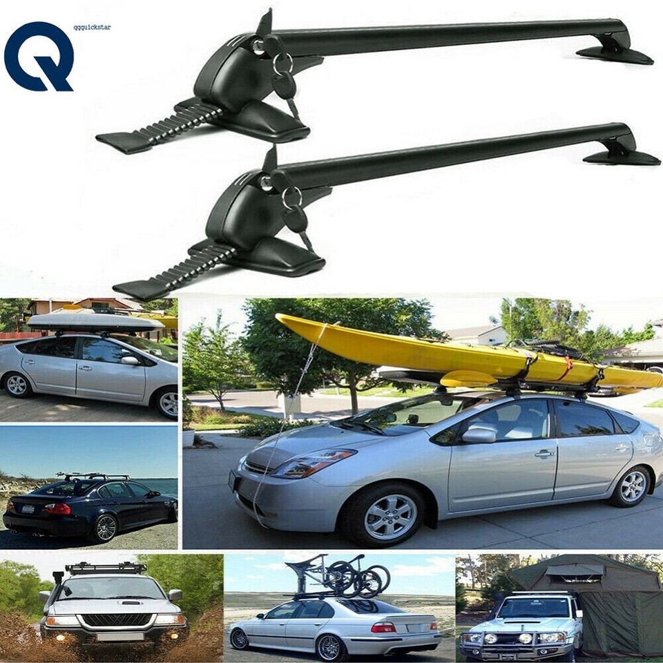 Universal Car Top Luggage Roof Rack Cross Bar Carrier Adjustable Window ...