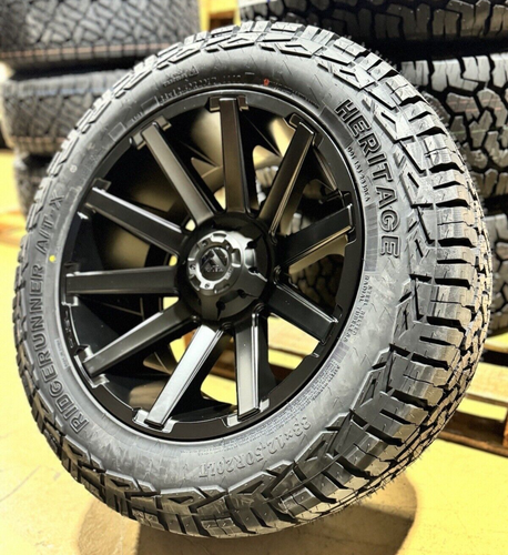 20x10 Fuel D437 Contra Black 33 AT Wheels Tires 5X5.5 Dodge Ram 1500 ...