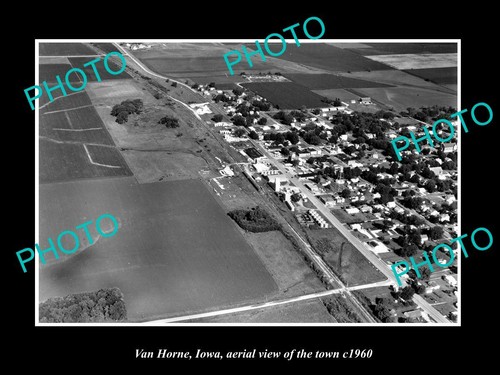 OLD 8x6 HISTORIC PHOTO VAN HORN IOWA AERIAL VIEW OF THE TOWN c1960 | eBay