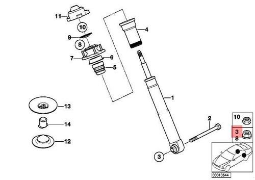 Genuine BMW Rear Suspension Right Upper Control Arm Nut E38 E39 OEM ...