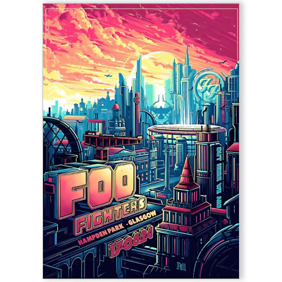 Foo Fighters Poster 17th Hamden Park, Glasgow For Foo Fighters Print A5 ...
