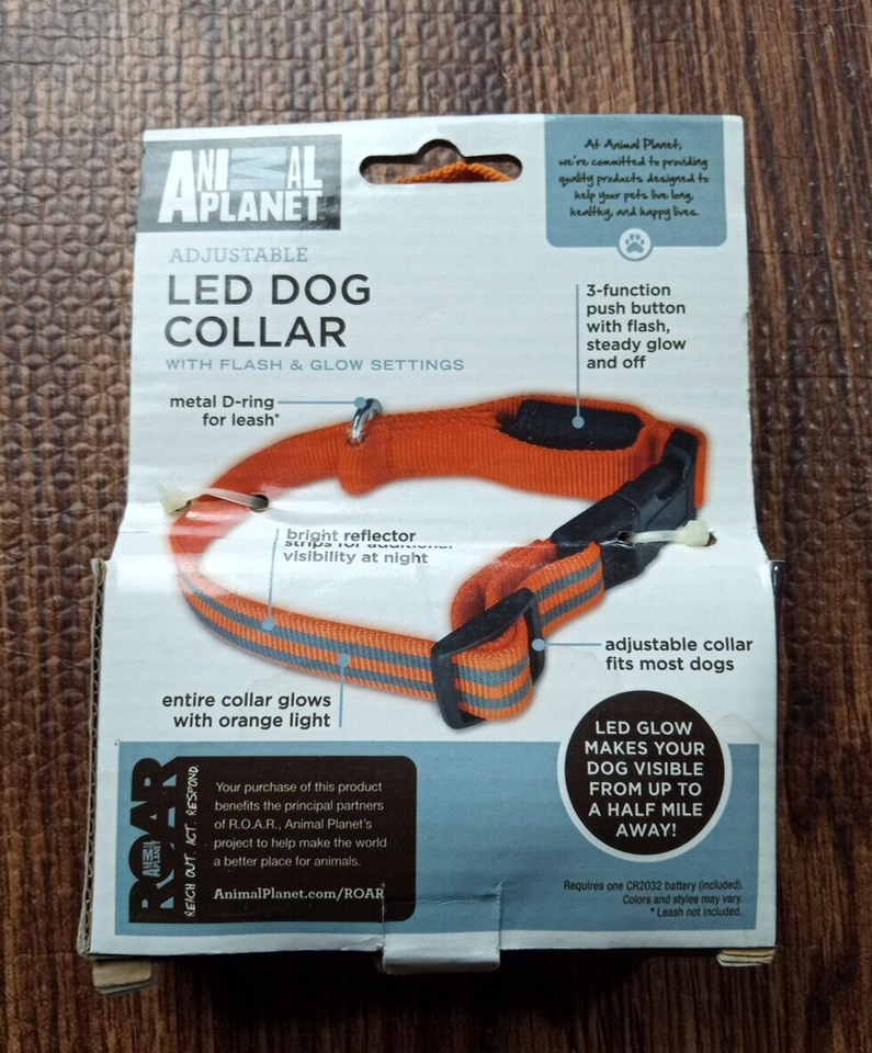 Animal Planet LED Dog Collar Flash/Glow Setting Size Small Up to 15 lbs ...