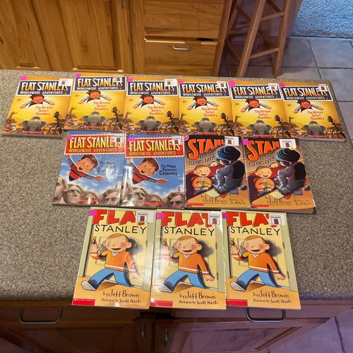 Lot of 13 Flat Stanley Worldwide Adventure books Jeff Brown Children's ...