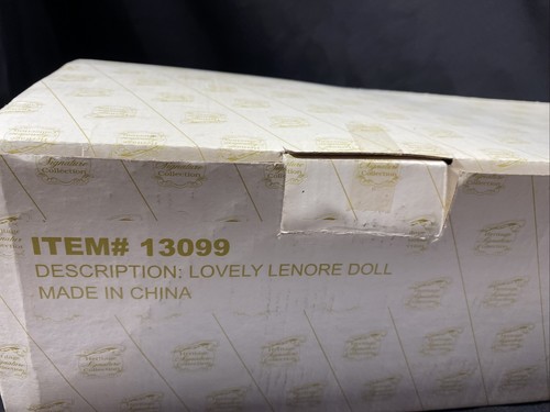 Item# 13099 Lovely Lenore Doll Heritage Signature Collection Doll With ...