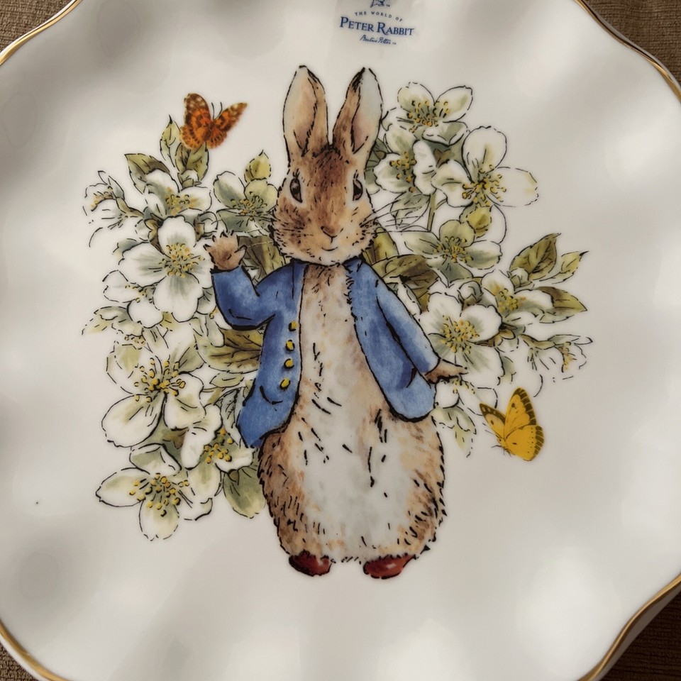 Beatrix Potter Peter Rabbit Easter Flowers & Butterflies Dinner Plates ...