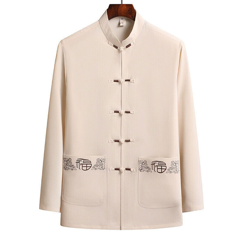 Mens Traditional Chinese Tang Suit Jacket Coat Set Kung Fu Taichi ...