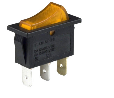 1 pc Rocker Switch SPST 16A (AC) 125 V Panel Mount, Snap-In ...