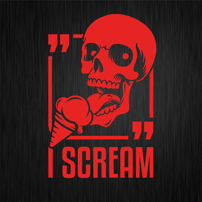 I SCREAM Ice Cream Totenkopf Sprüche Rot Spaß Auto Vinyl Decal Sticker ...