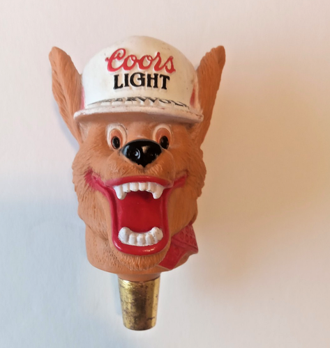 Coors Light Beer Wolf Tap Handle w/ Trucker Hat & Scarf - Rare Vintage ...