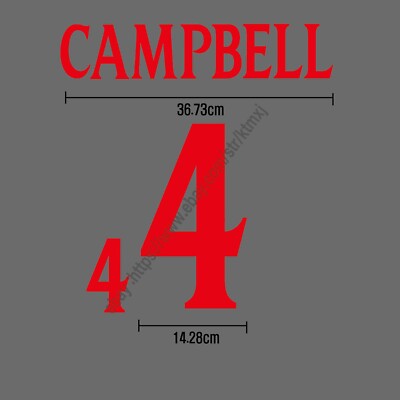 England 2000 Home Name Set – Campbell #4 | Euro 2000 Style Flock Heat ...