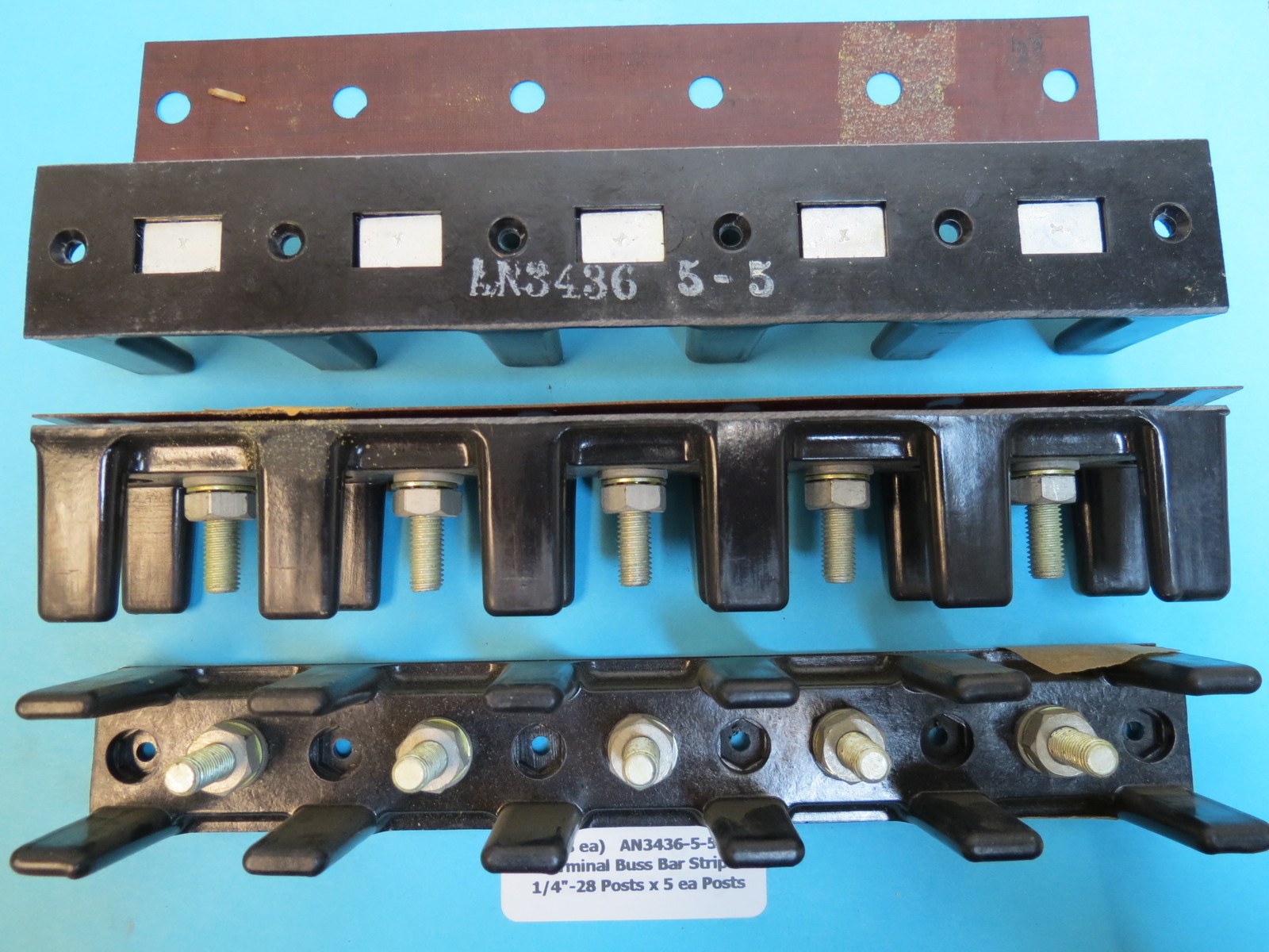 Aircraft Terminal Strip Block AN3436-5-5 (3 each) 8” Buss Bar Warbird ...