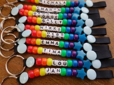 Personalised rainbow key ring handmade keyring keepsake Year 6 Leaver ...