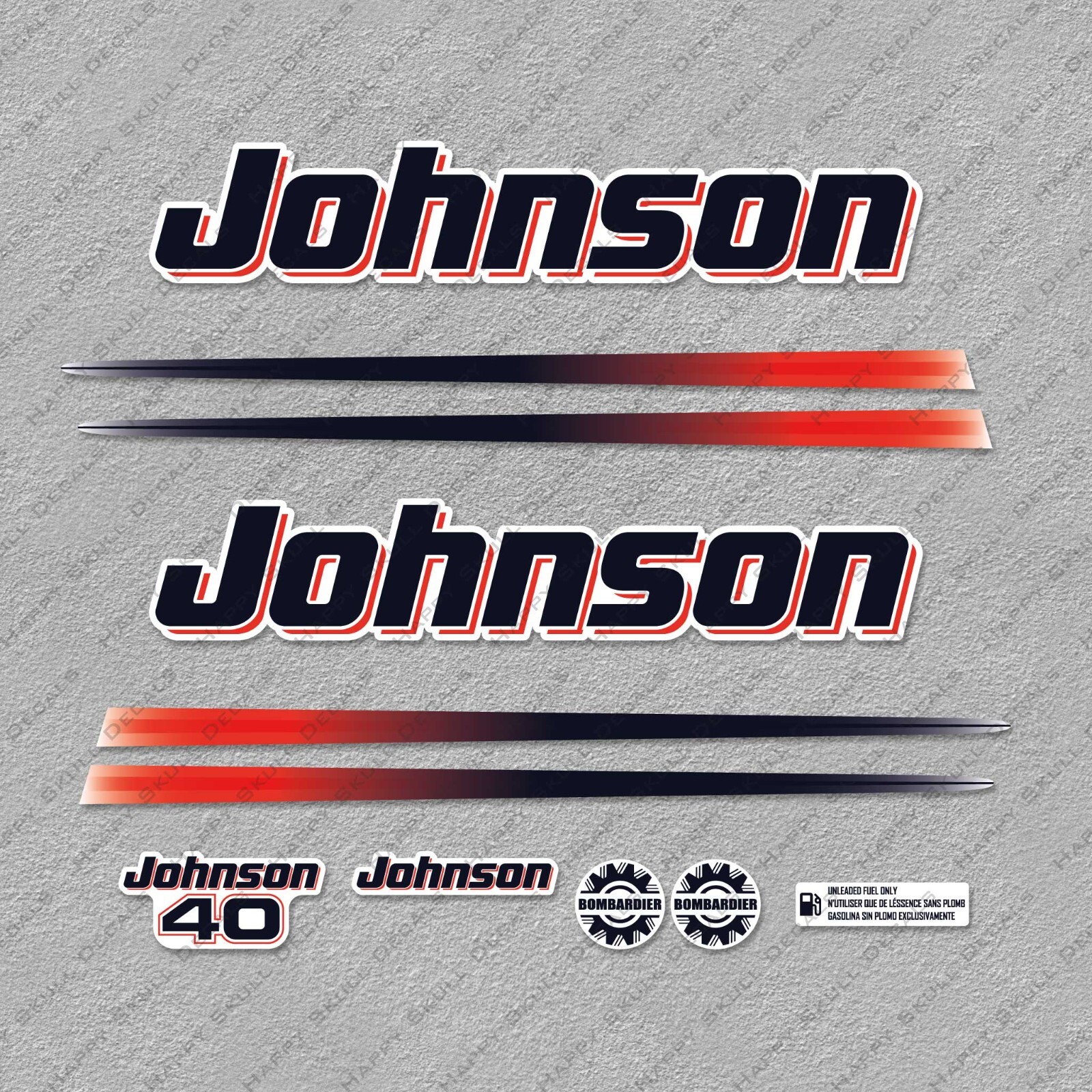 Johnson 40 HP Two Stroke 2002-2006 White Cowling Outboard Decals Set | eBay