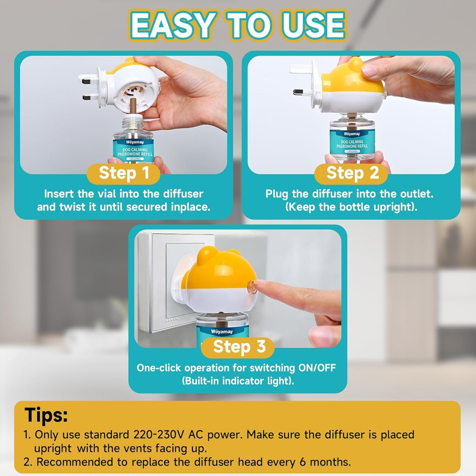 Woyamay 3-In-1 Dog Calming Plug in for Dog Anxiety Relief, Calming Dog ...