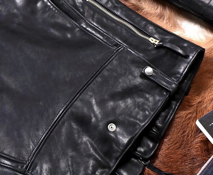 Mens Calfskin Veg-tanned Leather Vintage Rock Style Motorcycle Biker ...