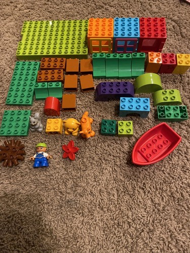 lego duplo lot of 40 Pieces Squirrel Bear Fox Boy Boat J1 | eBay