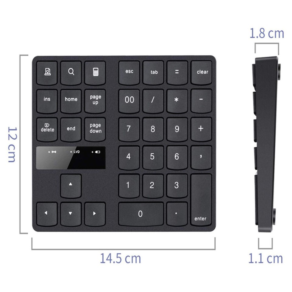 Cordless USB Numeric Keypad Wireless Portable Slim Number Pad for ...