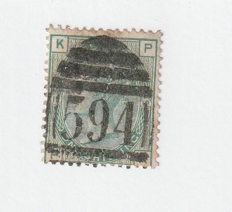GB # 64 PLATE 12.4d Q/VICTORIA NUMERAL 594 DUPLEX CANCEL | eBay