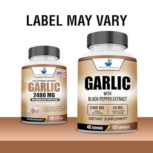 American Standard Supplements Garlic 2400mg Per Serving with Black ...